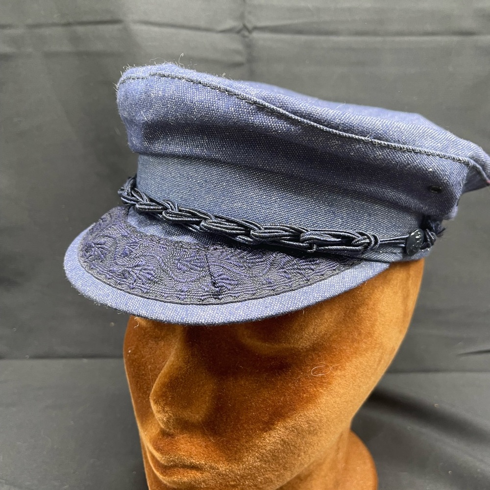Vintage Authentic Denim Greek Sailors Hat Size 6 3/4 - Gem